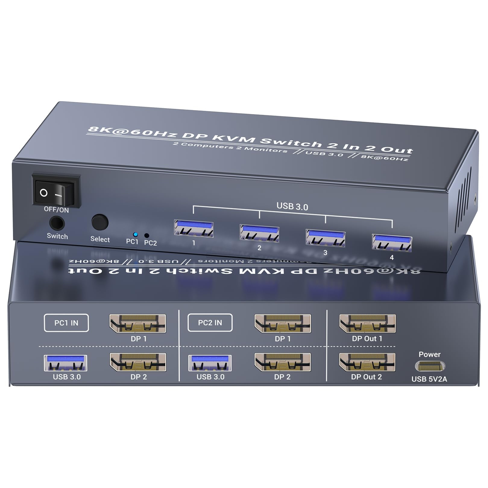 Dual Monitor Displayport KVM KEF16 Switch 2 Monitors 2 Computers ...