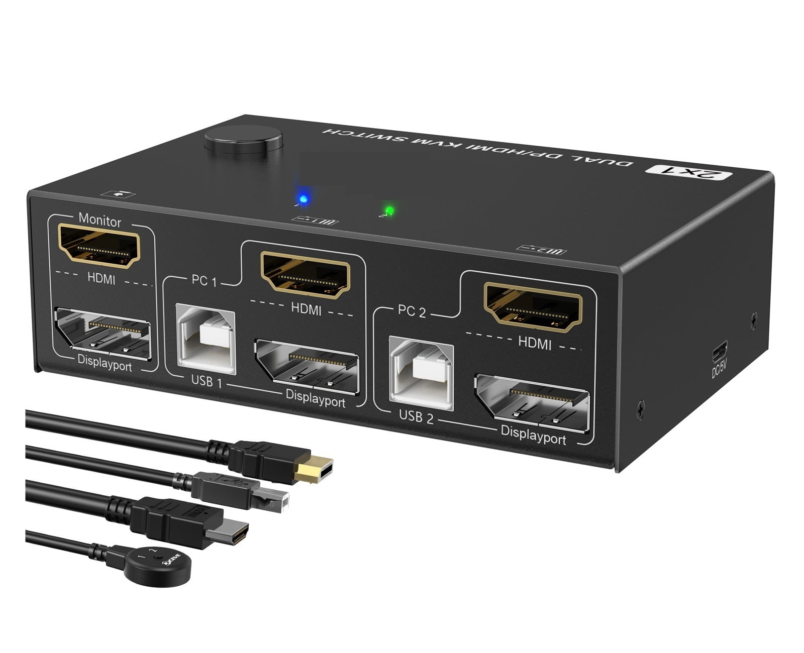 Dual Monitor KVM Switch HMI And DP 2 Port 4K@60Hz HMI DP Extended ...