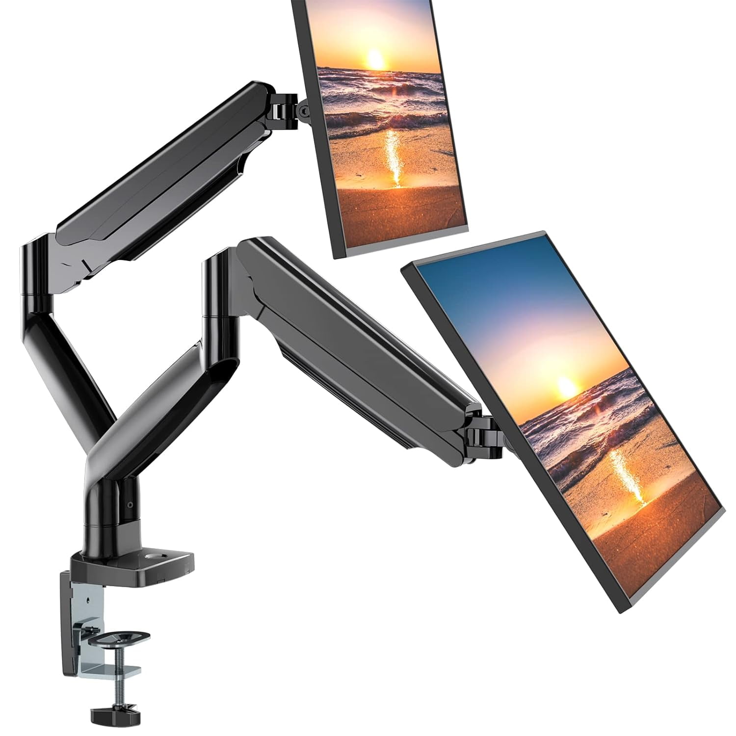 Dual Monitor Mount, Gas Spring Monitor Stand for 2 Ultrawide Monitors ...