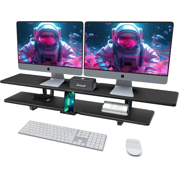 Rocelco 30" Premium Dual Monitor Stand with AC Power Supply & USB 2.0 ...