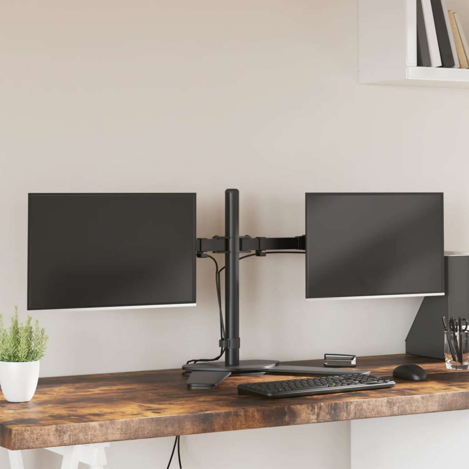 Dual Monitor Stand Black Steel VESA 75/100 mm - Walmart.com
