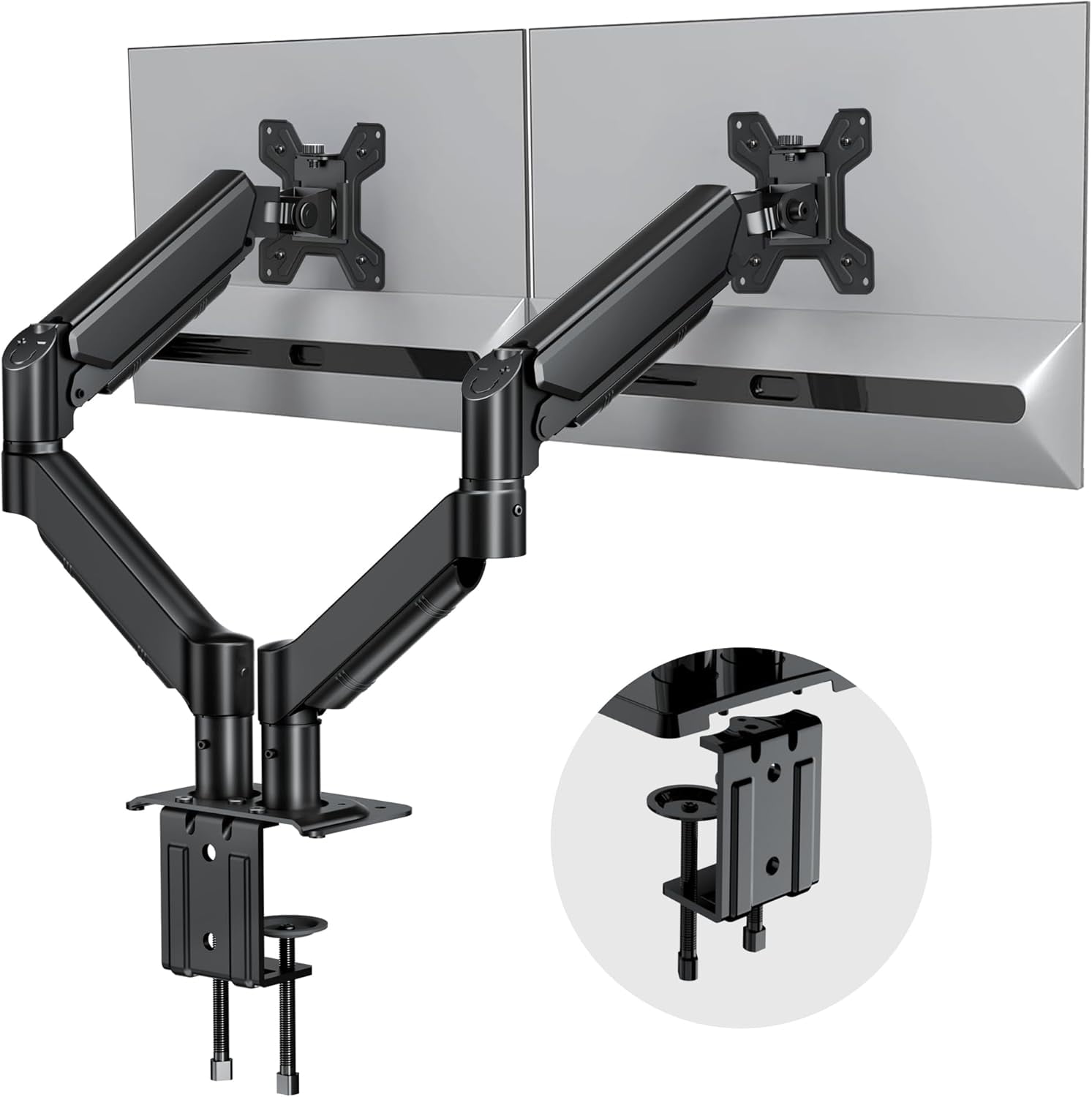 Dual Monitor Stand for Desk-Monitor Arms for 2 Monitors with C Clamp ...