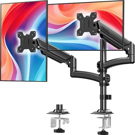 Dual Monitor Stand for Desk, Taller Monitor Arms for 2 Screens up to 32 ...