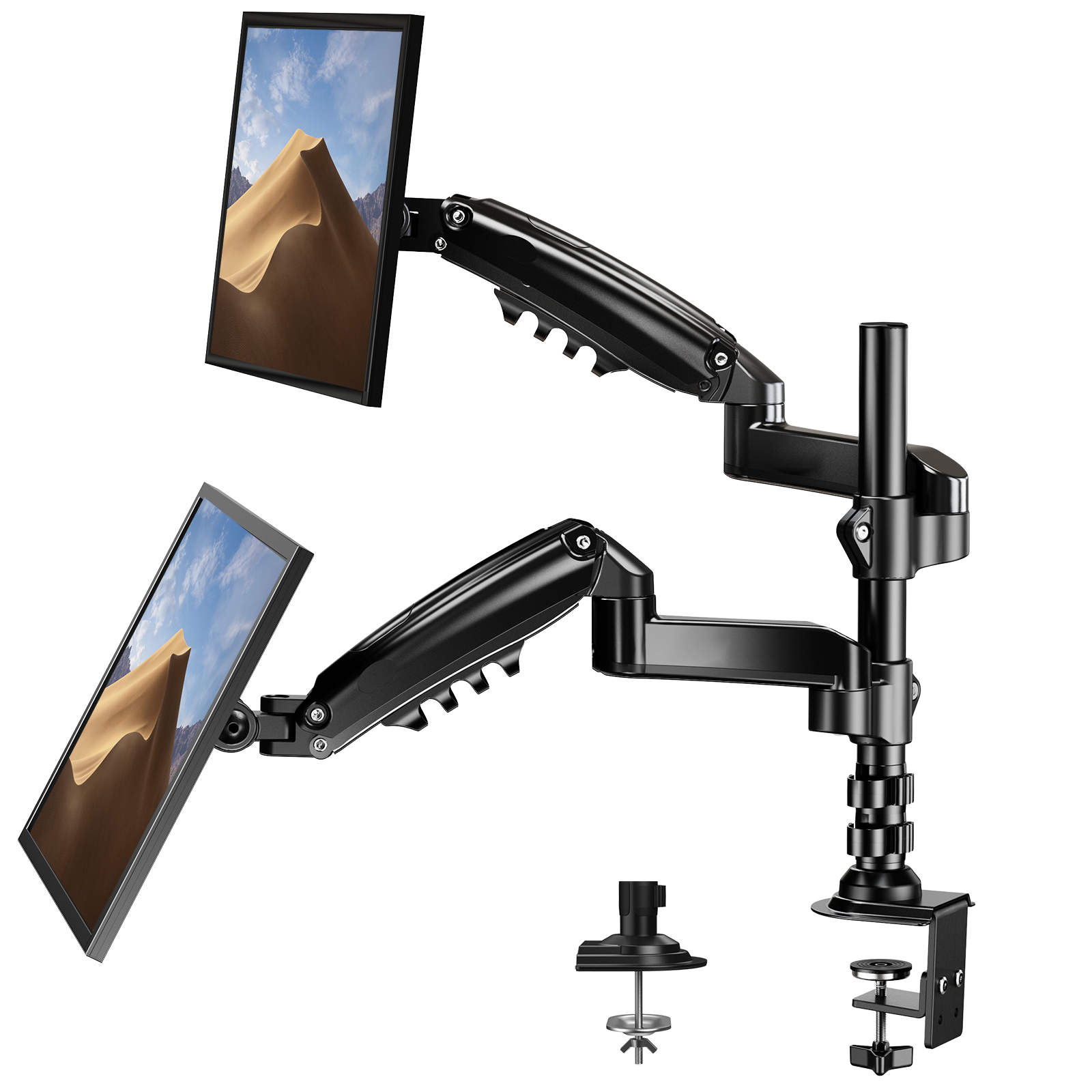 Loctek D7L Heavy Duty Gas Spring Swing Monitor Arm Desk Stand Monitor ...