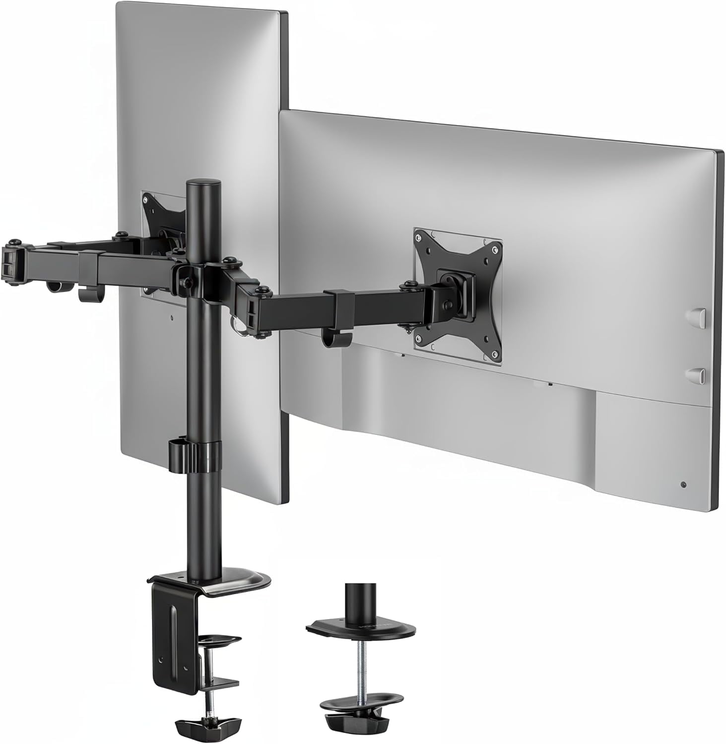Dual Monitor Stand, Full Motion Desk Mount for 2 Screens up to 32” and ...