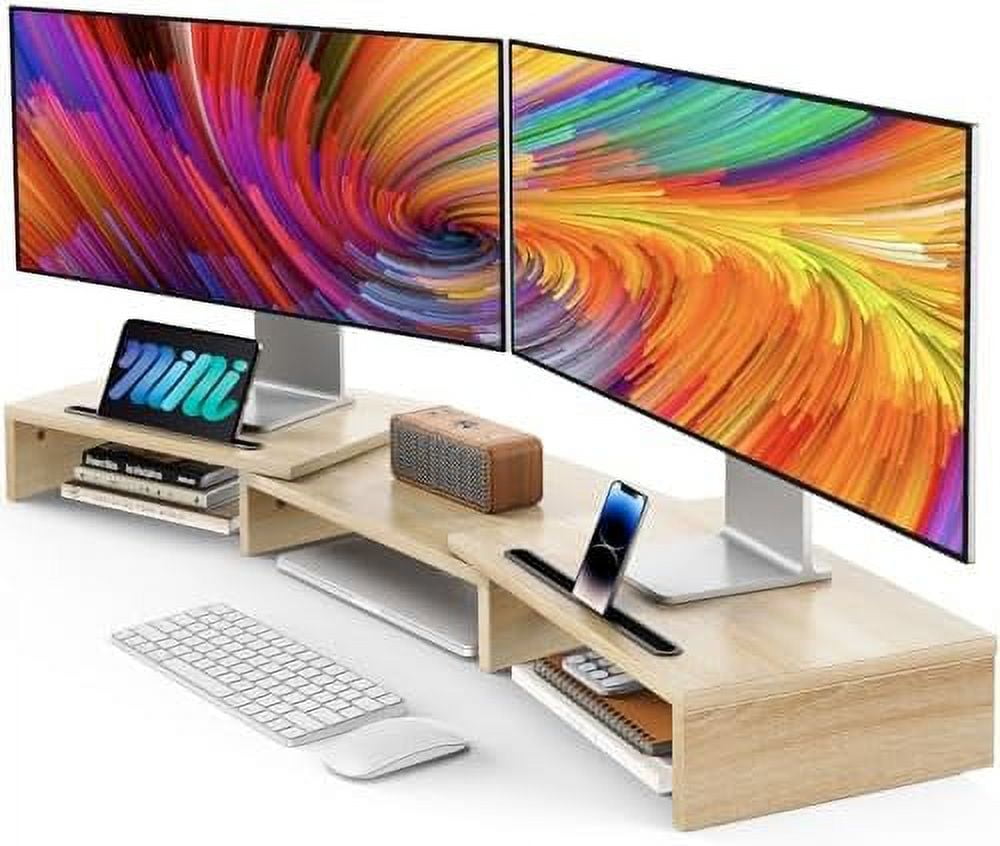 Dual Monitor Stand Riser for 2 Monitors, Monitor Stand for Desk ...