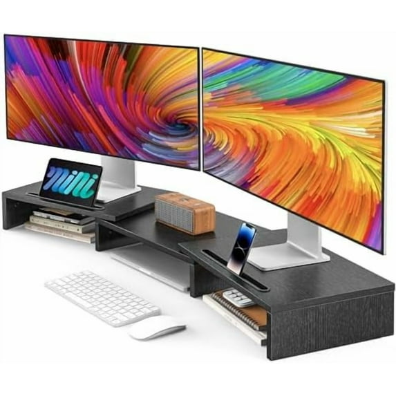Dual Monitor Stand Riser for 2 Monitors, Monitor Stand for Desk ...