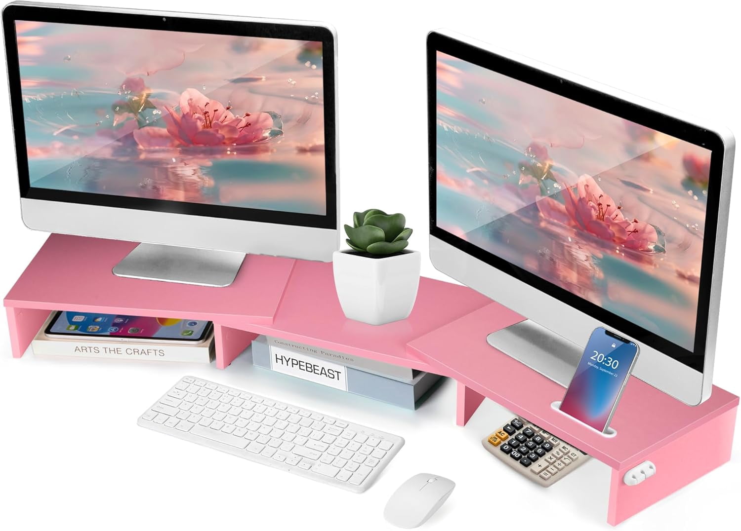Dual Monitor Stand Riser for 2 Monitors, Monitor Stand for Desk ...
