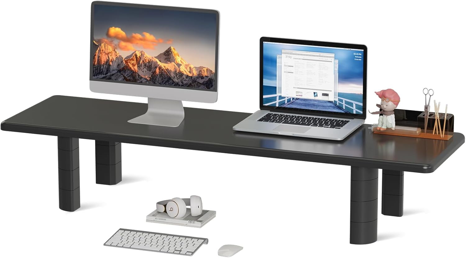 Dual Monitor Stand Riser, 32.28Inch Large Monitor Stands for 2 Monitors ...