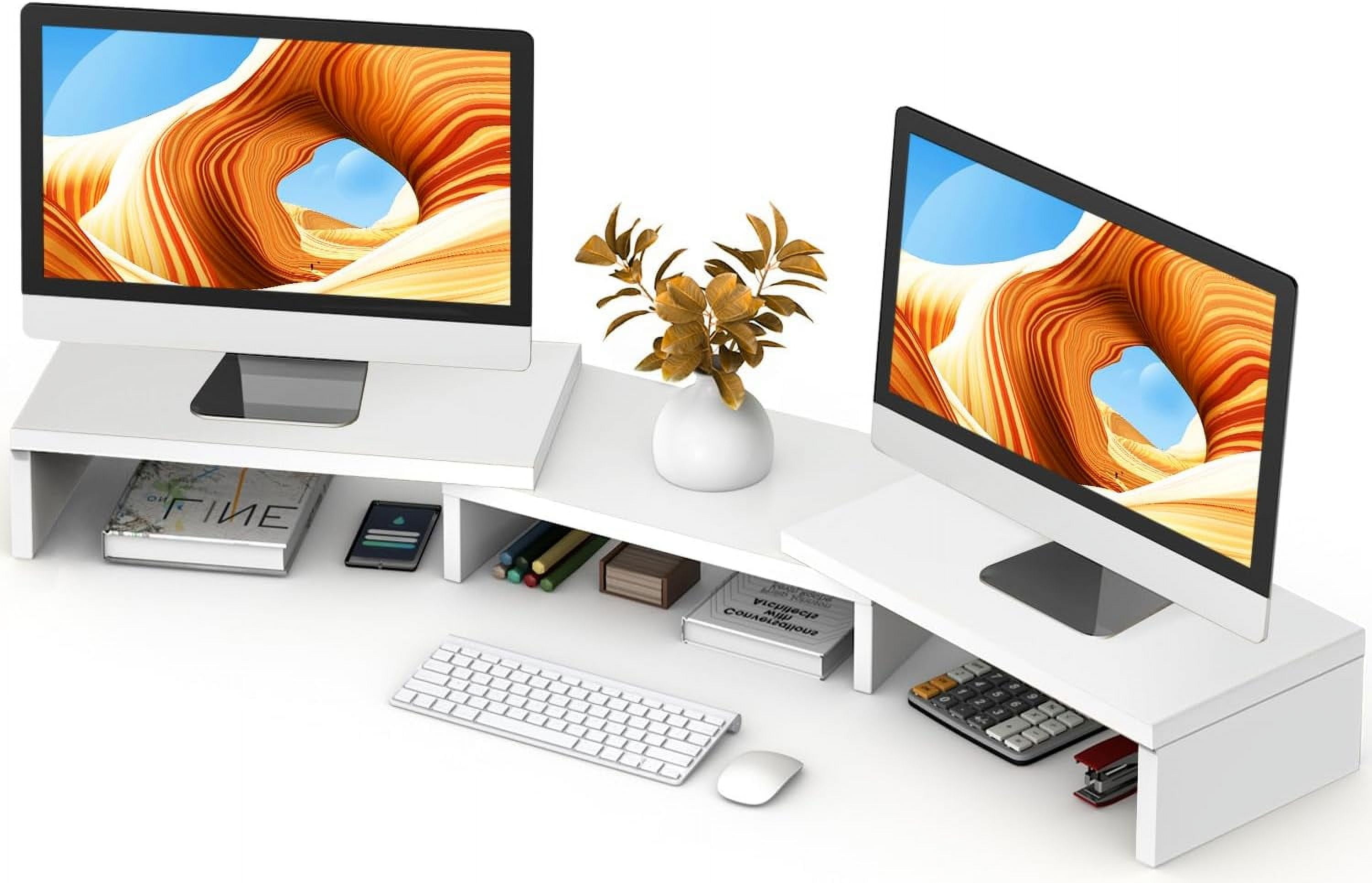 Dual Monitor Stand Riser, Computer Monitor Stands for 2 Monitors, Extra ...