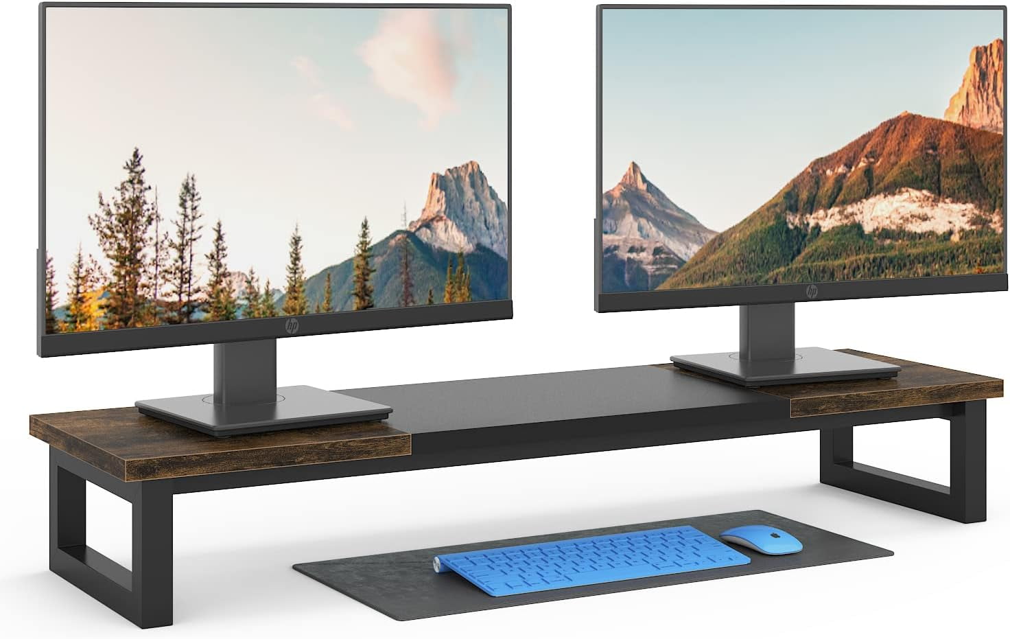 Dual Monitor Stand Riser, Desktop Monitor Riser Shelf for Computer, 34 ...