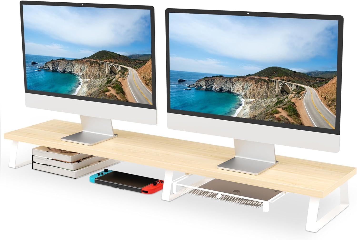 Dual Monitor Stand Riser - Monitor Stand with Drawer,Monitor Stand For ...