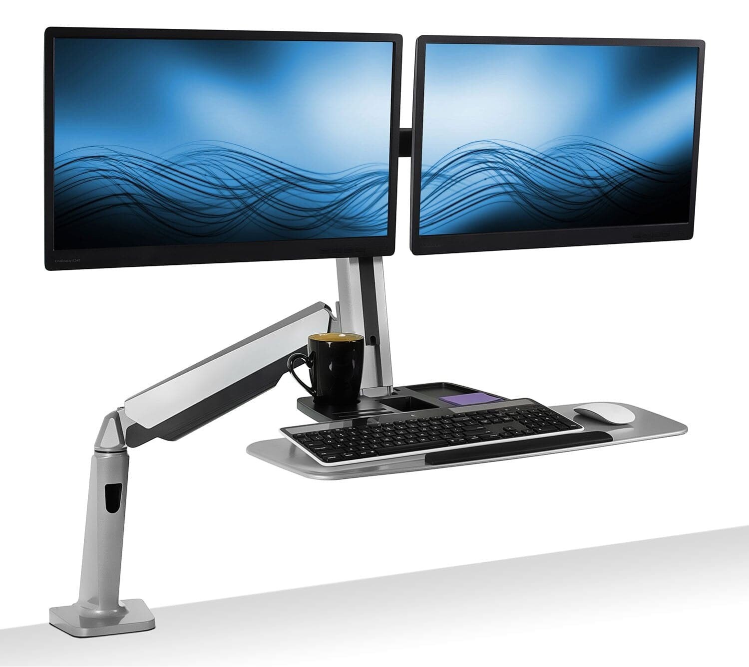 Dual Monitor Stand Up Workstation - Walmart.com