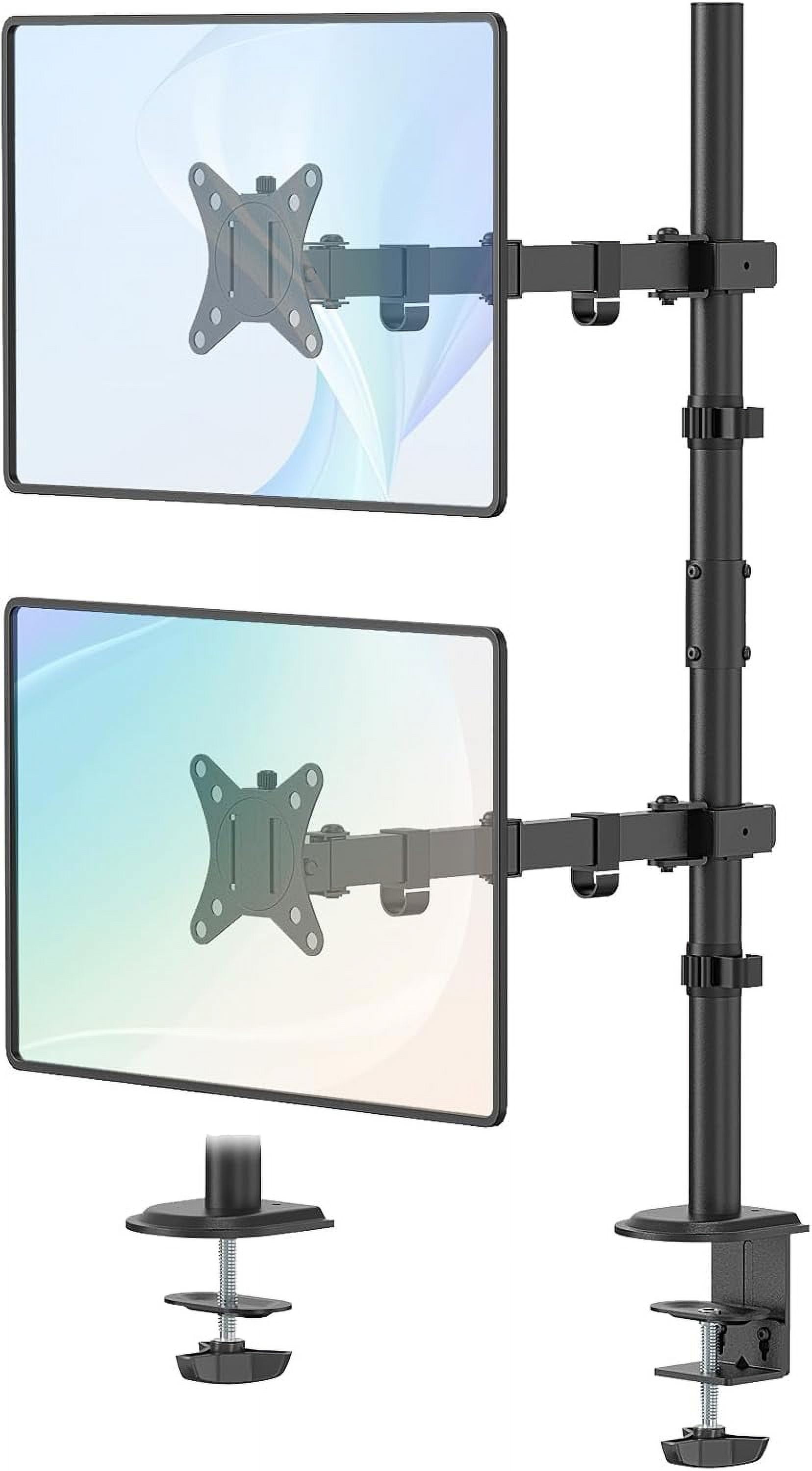Dual Monitor Stand- Vertical Stack Monitor Desk Mount for Two Screens ...