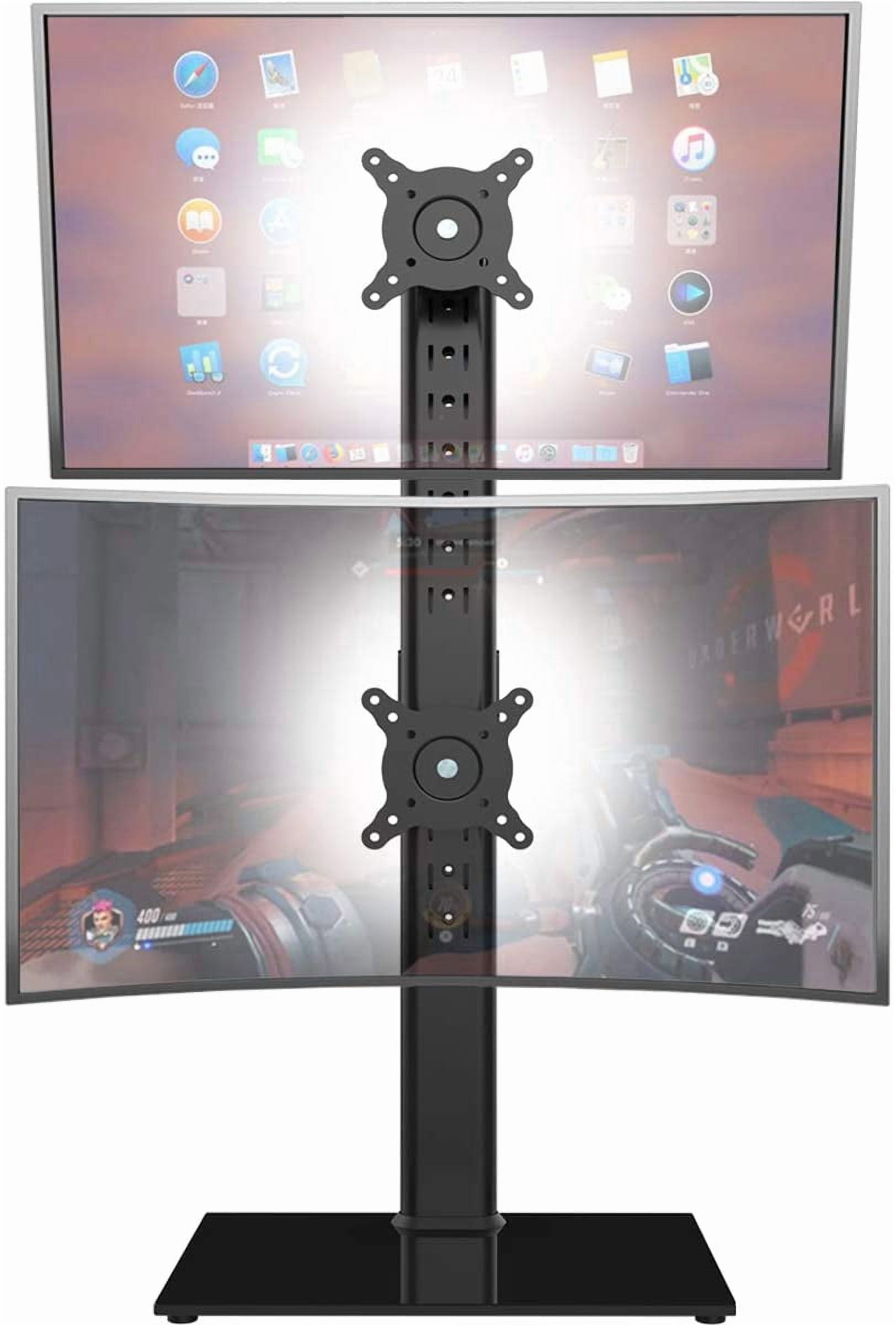 Dual Monitor Stand - Vertical Stack Screen Free-Standing Monitor Riser ...