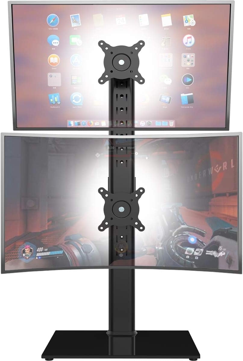 Dual Monitor Stand - Vertical, Swivel, Tilt, Adjustable, Holds Two 13 ...