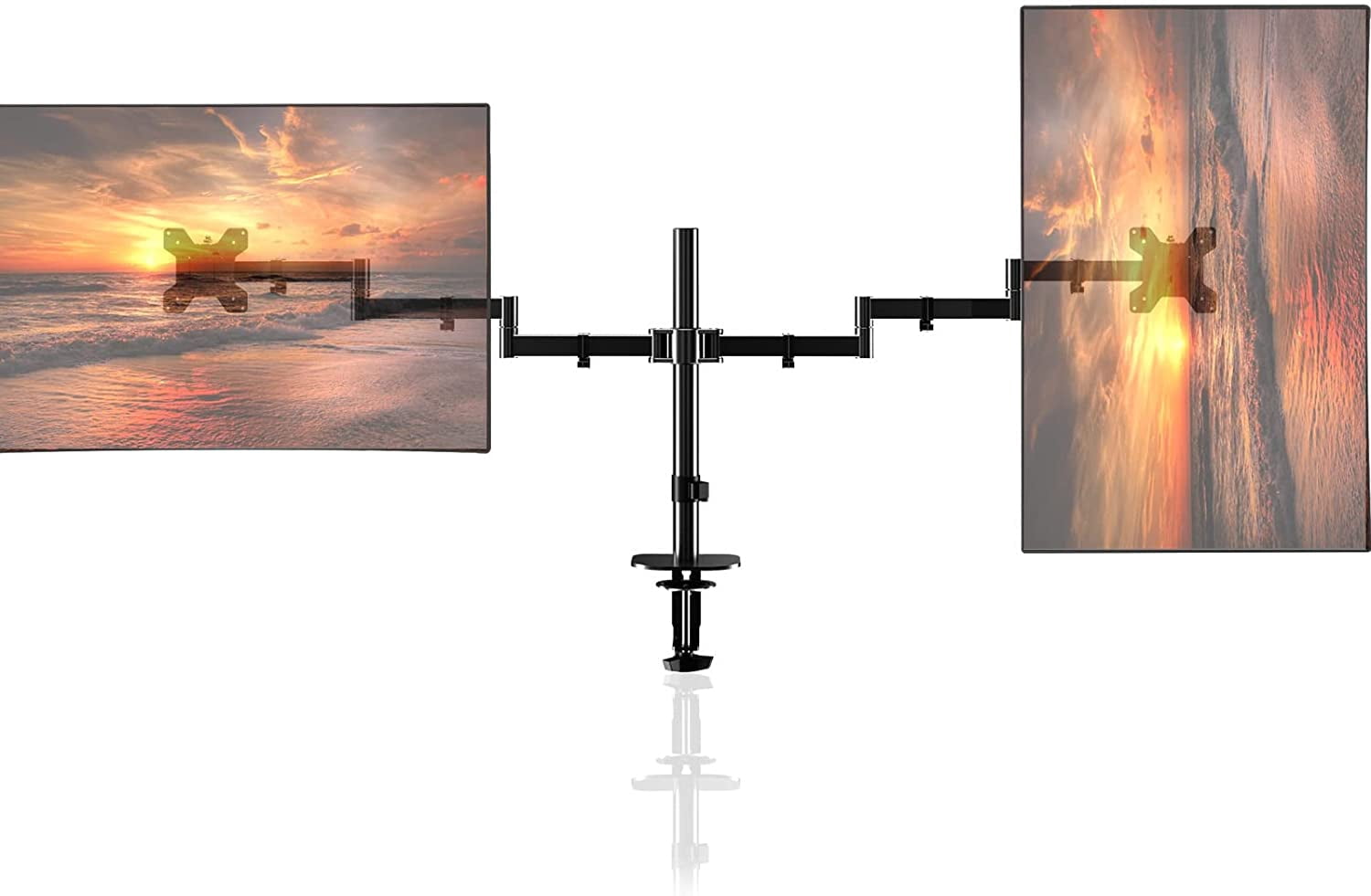 Dual Monitor Stand for 13-32inch Screen Extra Long Monitor Arm Desk ...