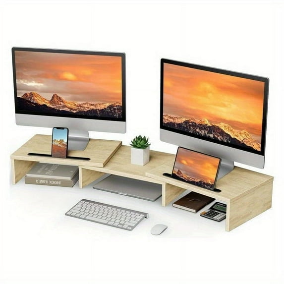 Dual Monitor Stand for 2 Monitors – Adjustable Length & Angle Computer ...