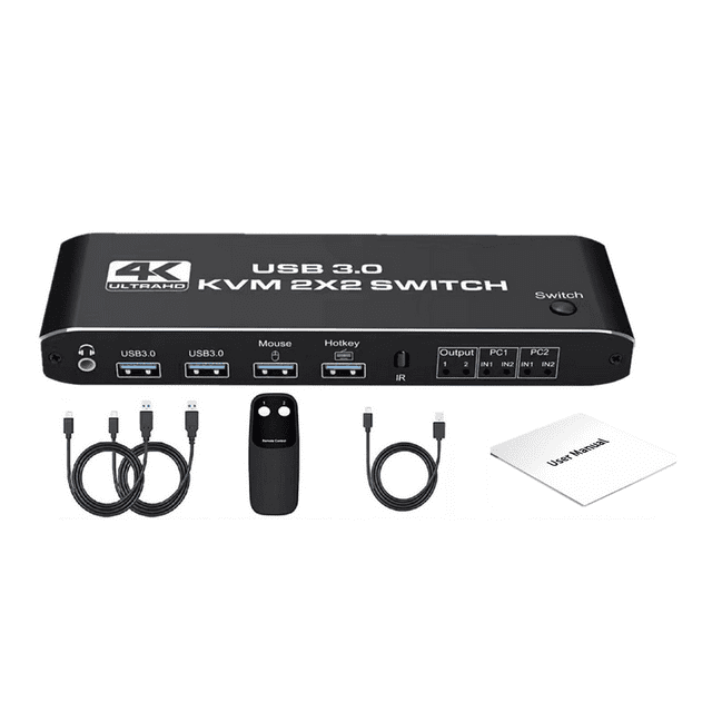 Dual Monitor Switch HDMI Switch with 2* USB Data Cable Support All ...