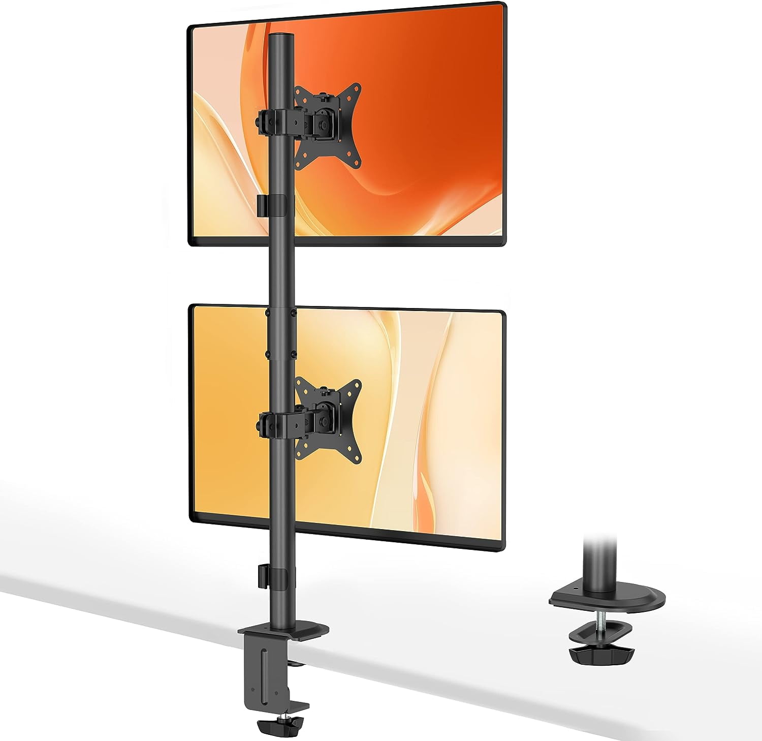 Dual Monitor Vertical Stacked Desk Mount Stand Fits 2 Screens up to 32 ...