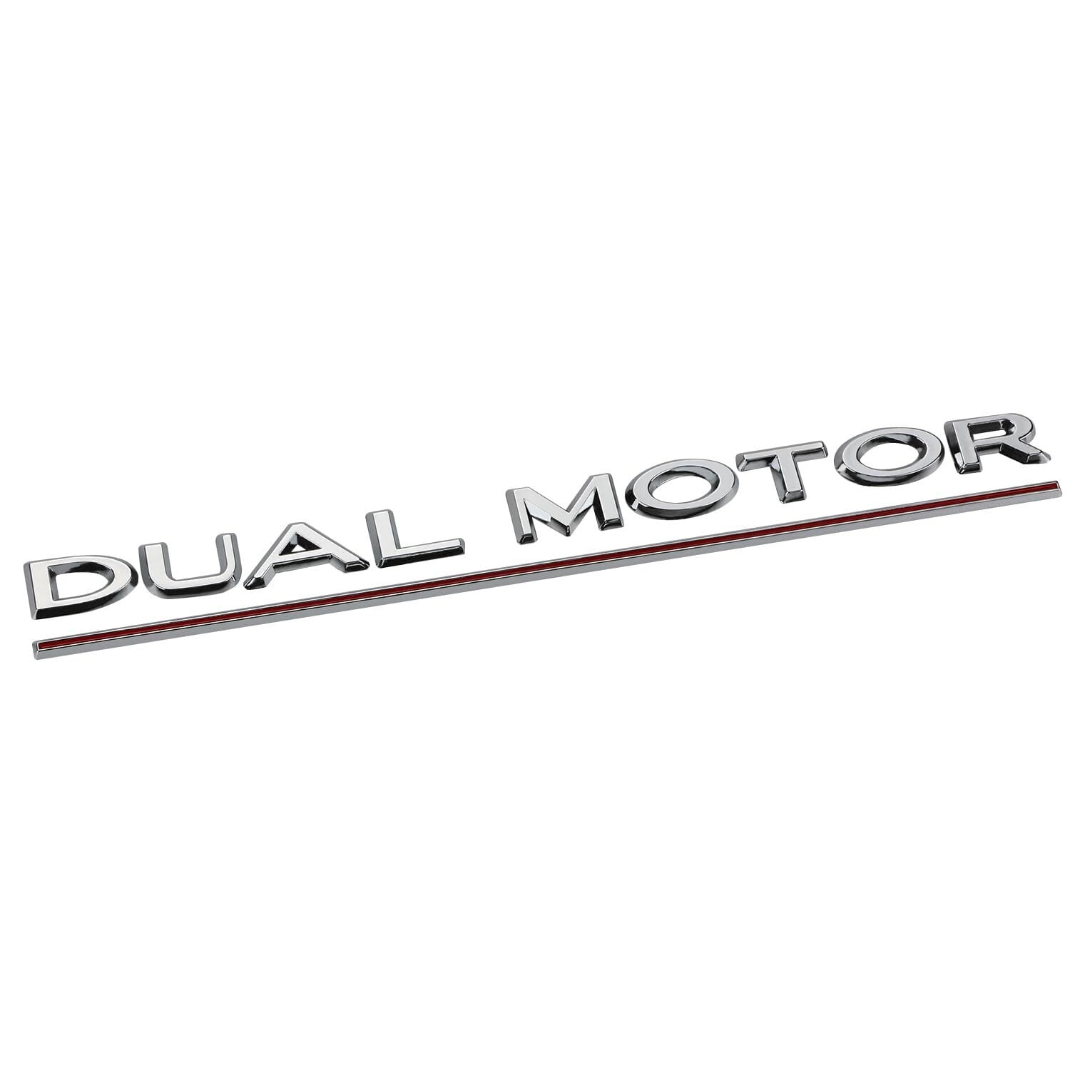 Dual Motor Car Emblem Sticker Fit Tesla Model 3 Model Y 3D Metal ...