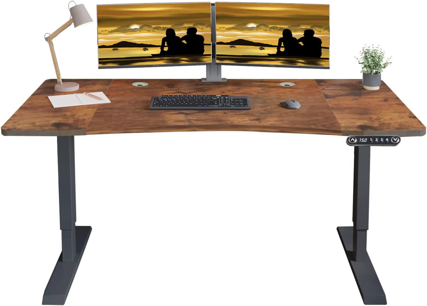 Dual Motor Electric Standing Desk - 63 x 30 Inch Adjustable Height Sit ...