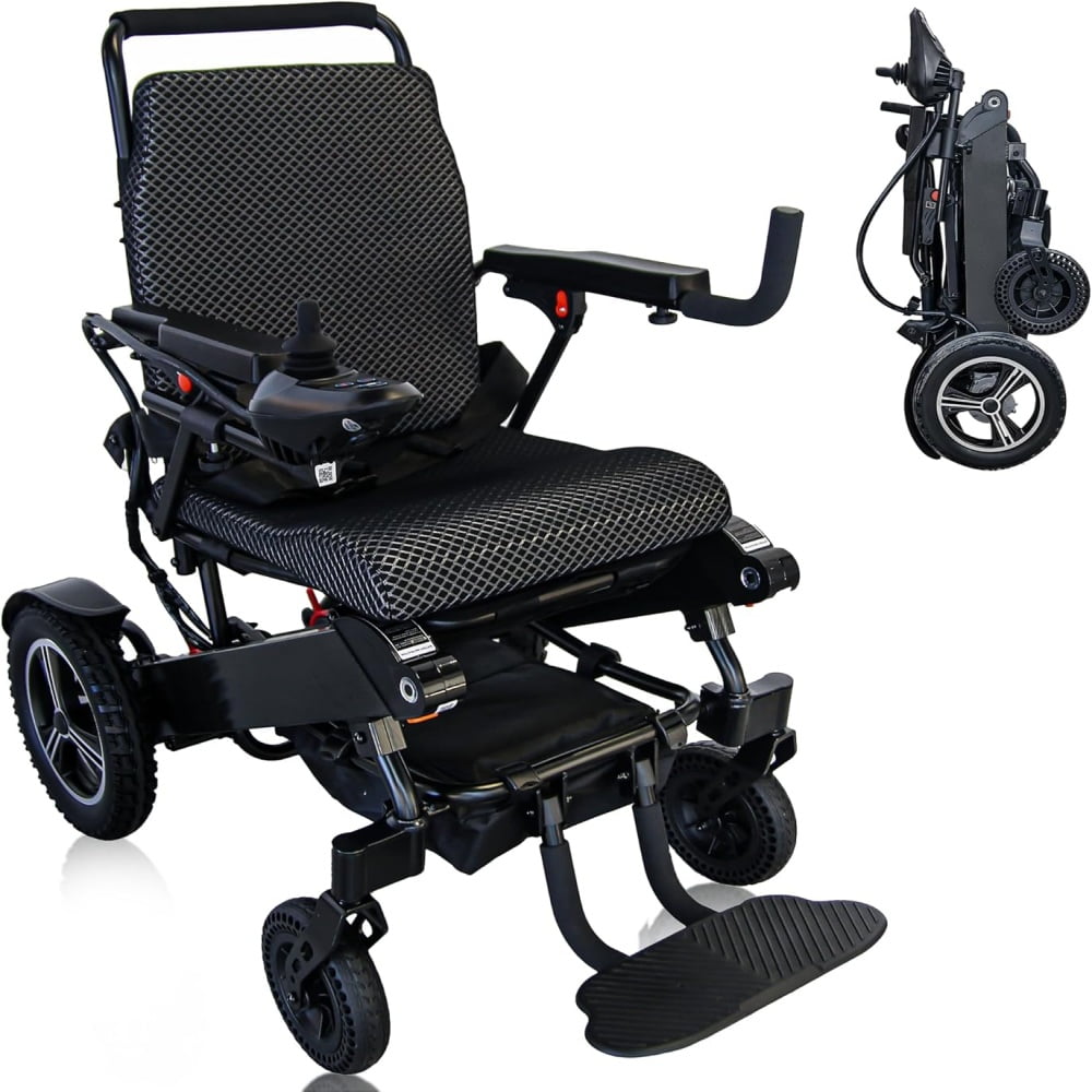 Dual Motor Electric Wheelchair, 500W Dual Motors, 25-Mile Range ...
