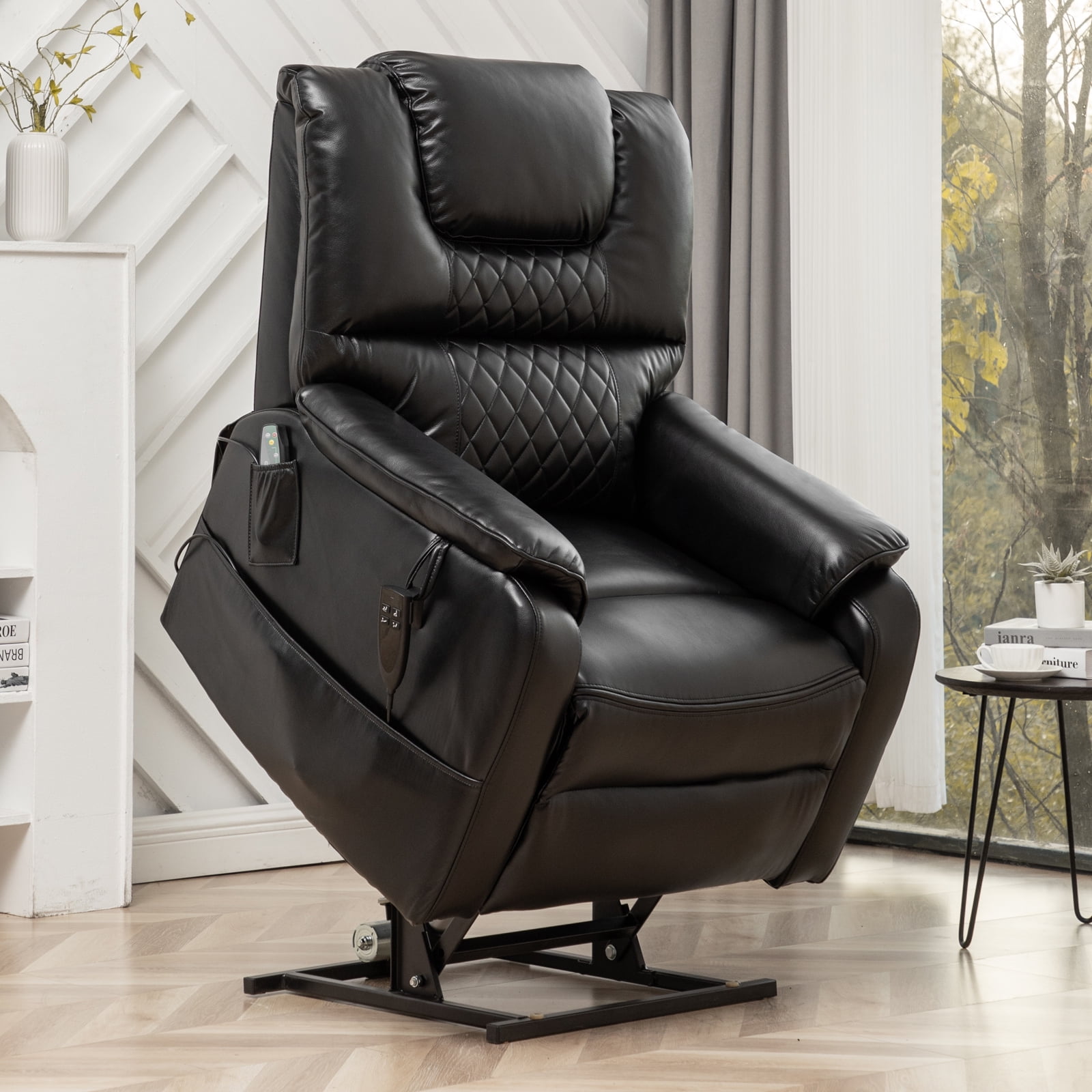 Dual Motor Heavy Duty Lift Recliner with Massage & Heat, Extra Wide 180 ...