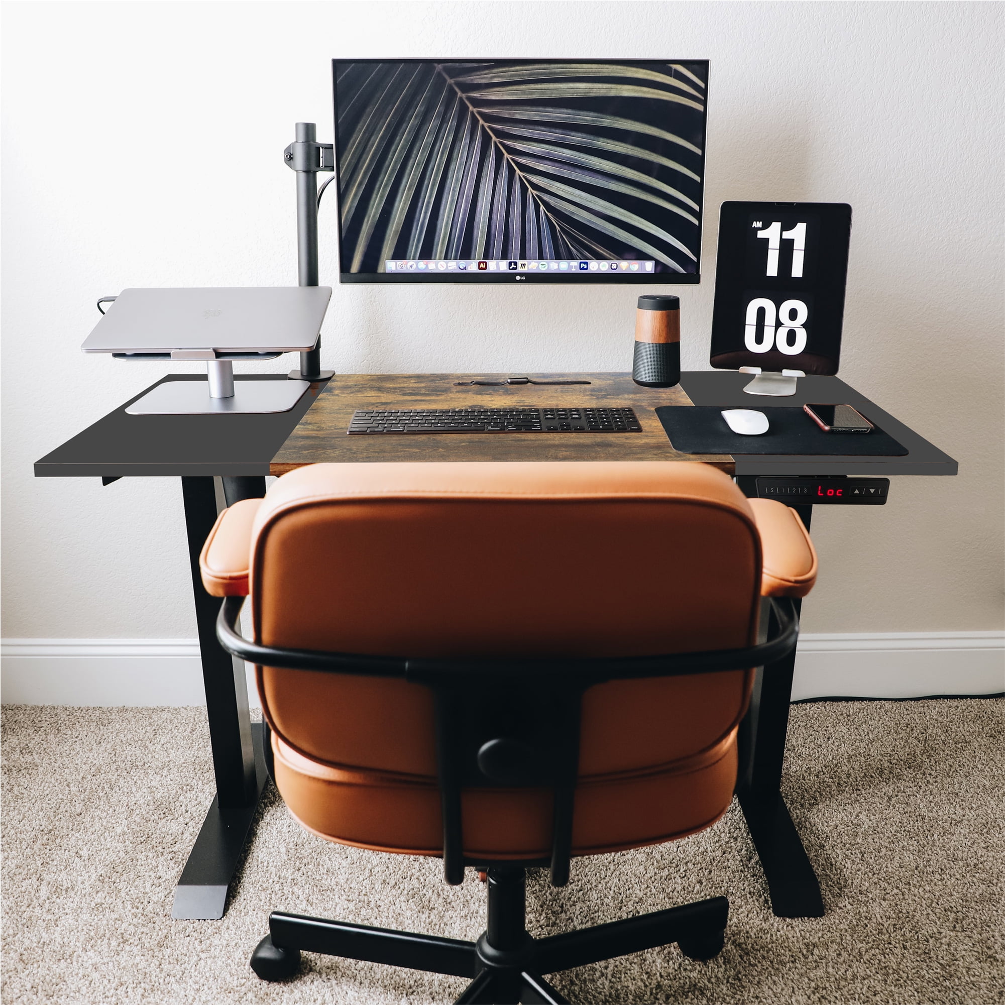 Dual Motor Height Adjustable Electric Standing Desk, 47'' x 24'' Stand ...