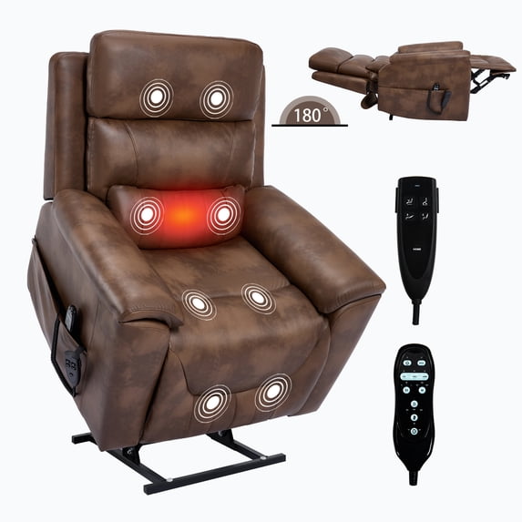 Dual Motor Power Lift Recliner Chair, 350LB Capacity with Massage and ...