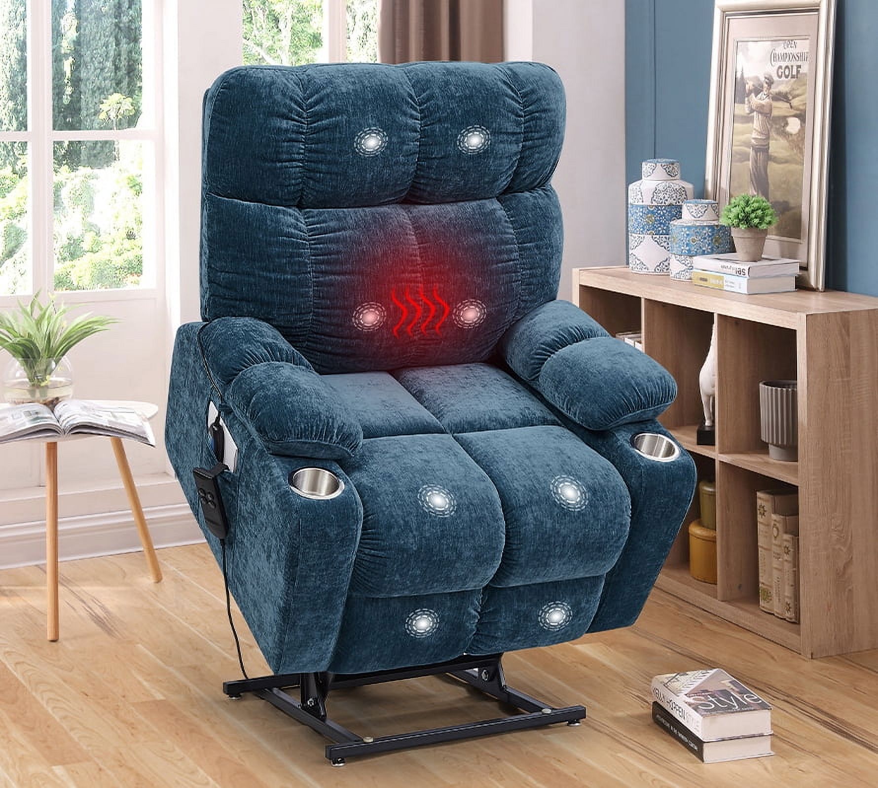 Dual Motor Power Lift Recliner Chair for Elderly with Heat Massage ...