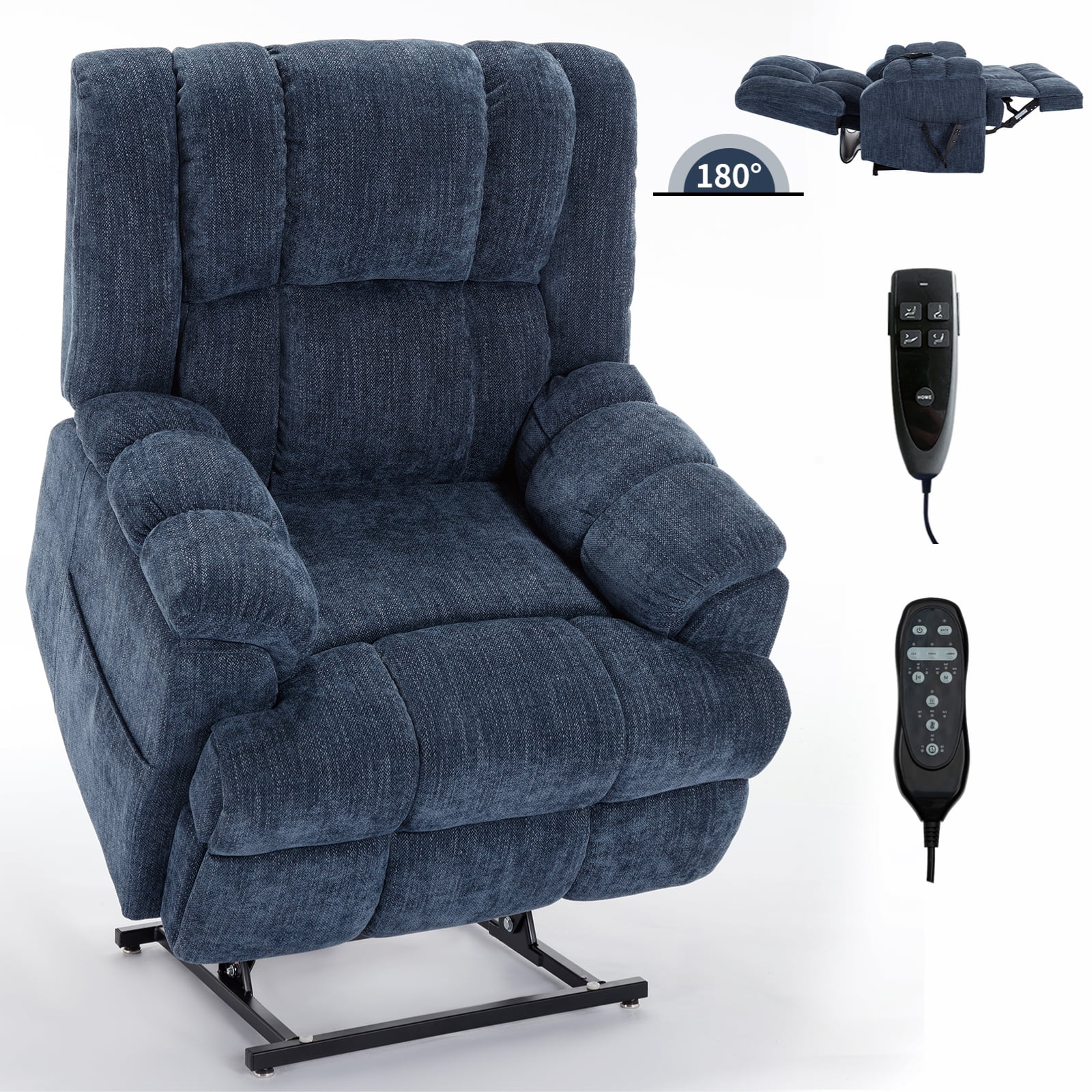 Dual Motor Power Lift Recliner Chair with Massage and Heat for Elderly ...