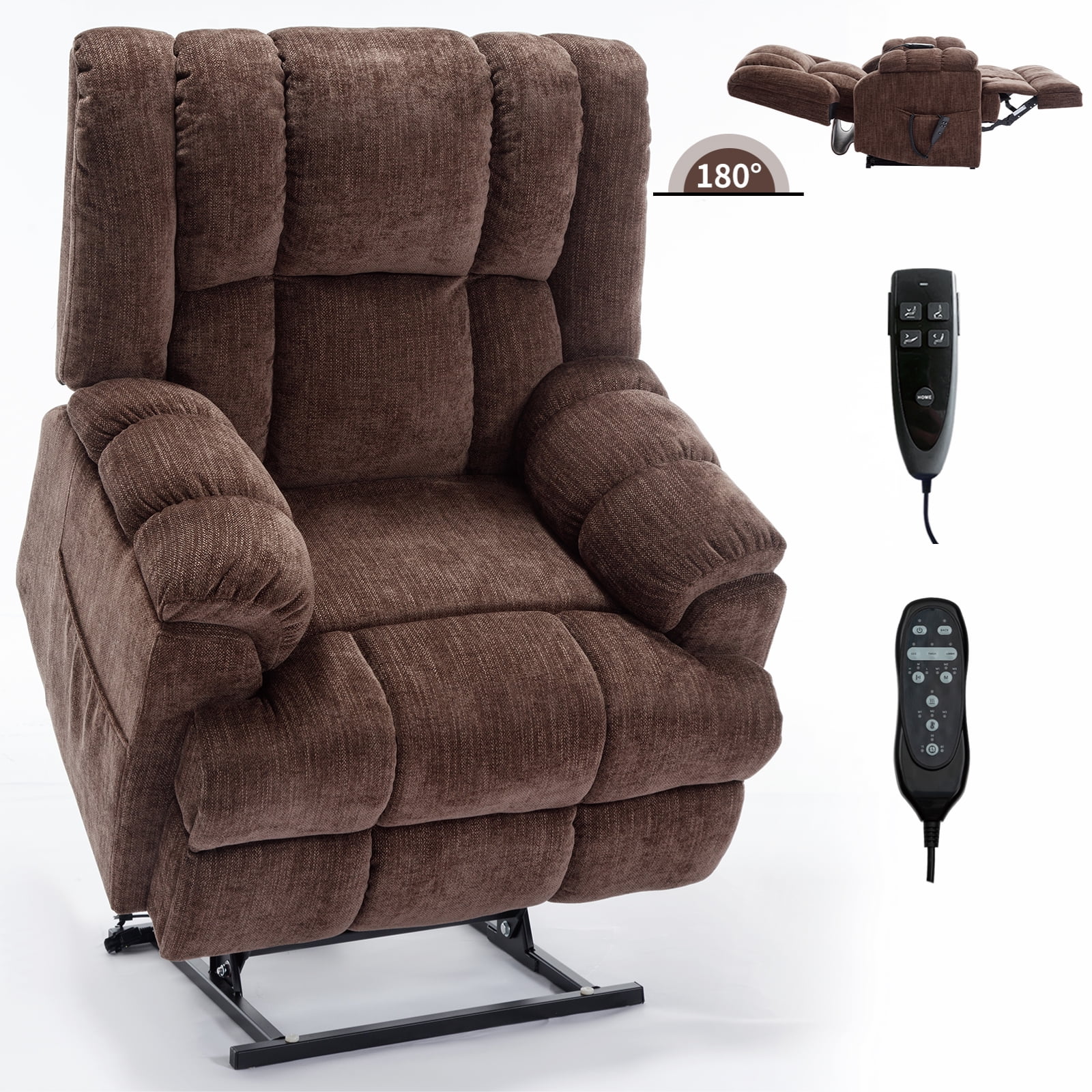 Dual Motor Power Lift Recliner Chair with Massage and Heat for Elderly ...