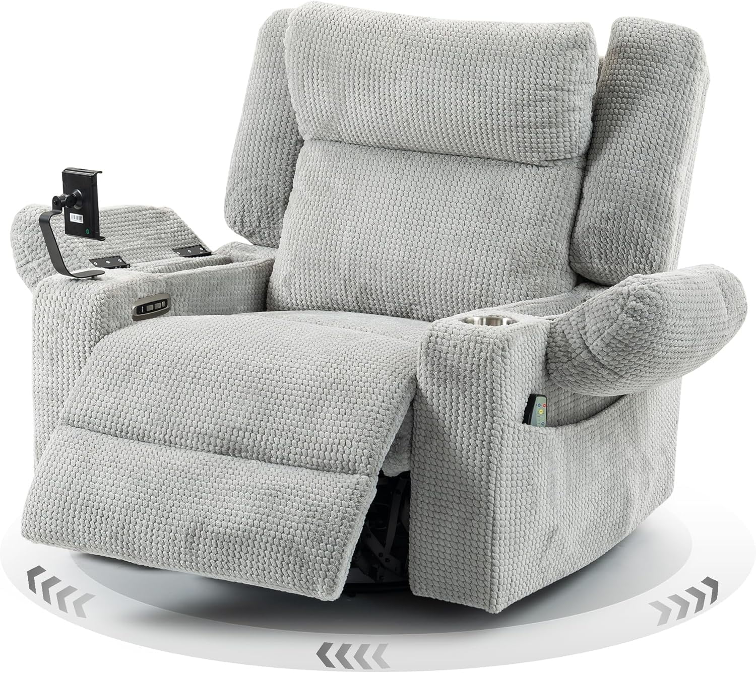 Dual Motor Power Swivel Rocker Recliner Chair With Adjustable Headrest ...