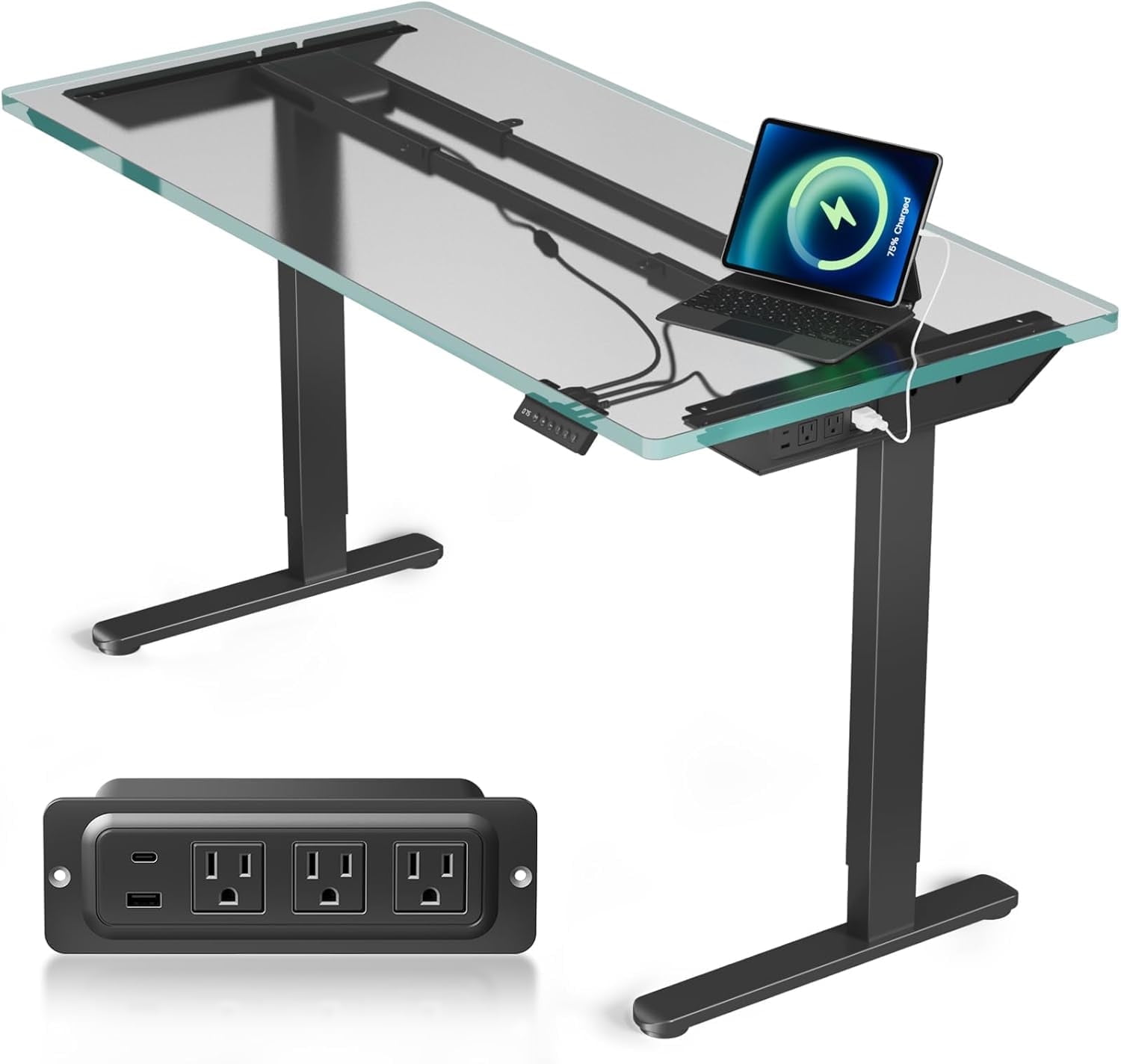 Dual Motor Standing Desk Frame with Built-in Power Strip, Electric ...