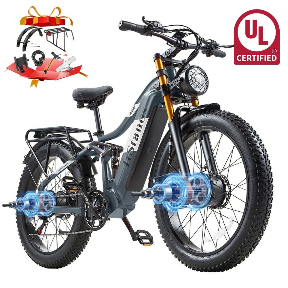 Dual Motors AWD 2000W E-Mountain Bike for Adult, UL2849 48V 30AH ...