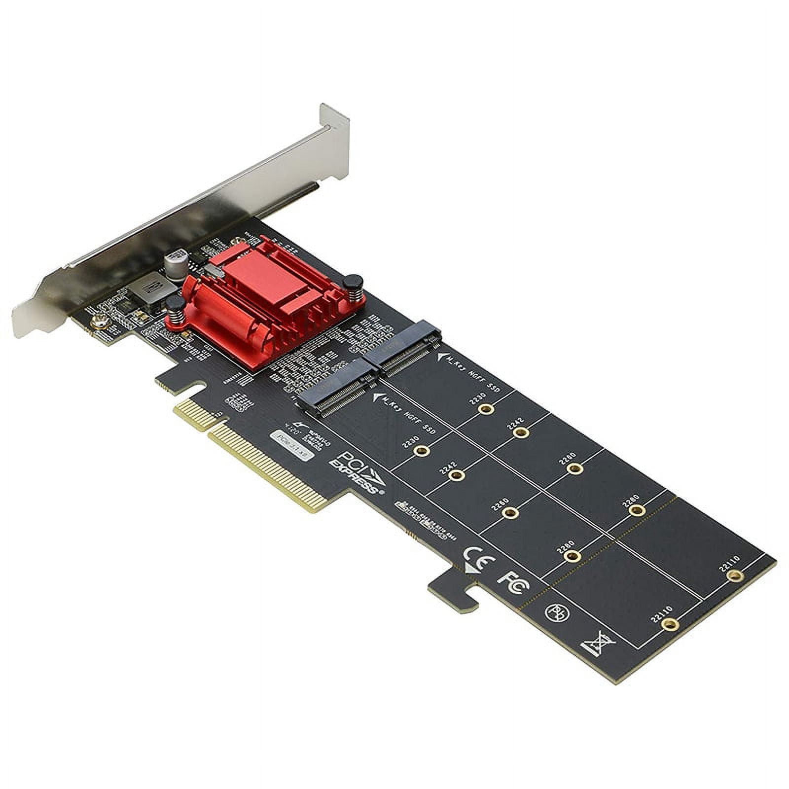 Dual NVMe PCIe Adapter,M.2 NVMe SSD to PCI-E 3.1 X8/X16 Card Support M ...