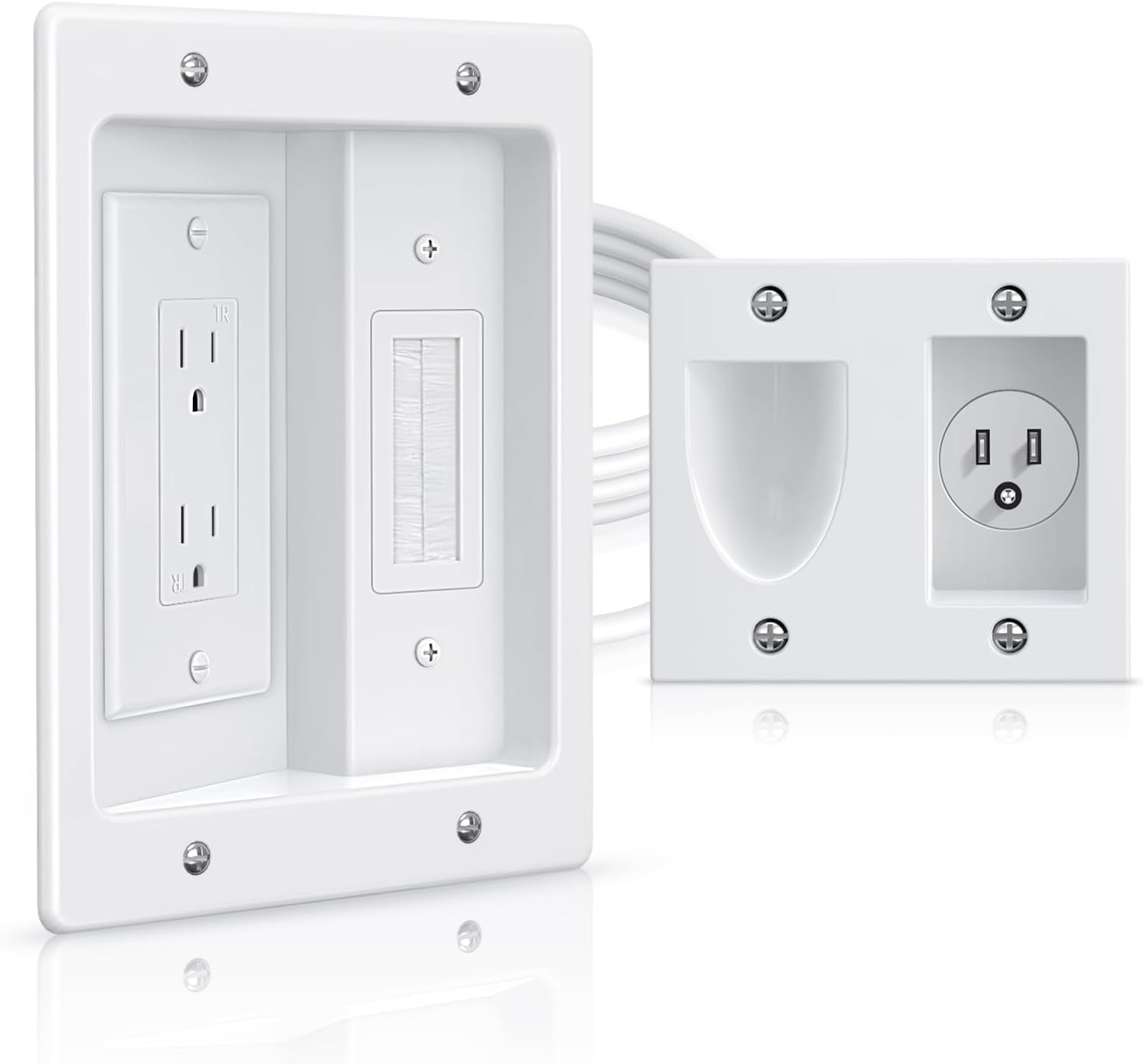 Dual Outlet in Wall Cable Management Kit, TV Cord Hider for Wall ...