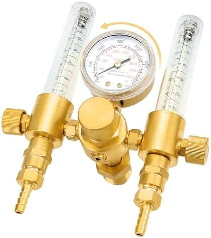Dual Output Argon Regulator Flow Meter Mig Tig 0-60CFH CGA580 Inlet ...