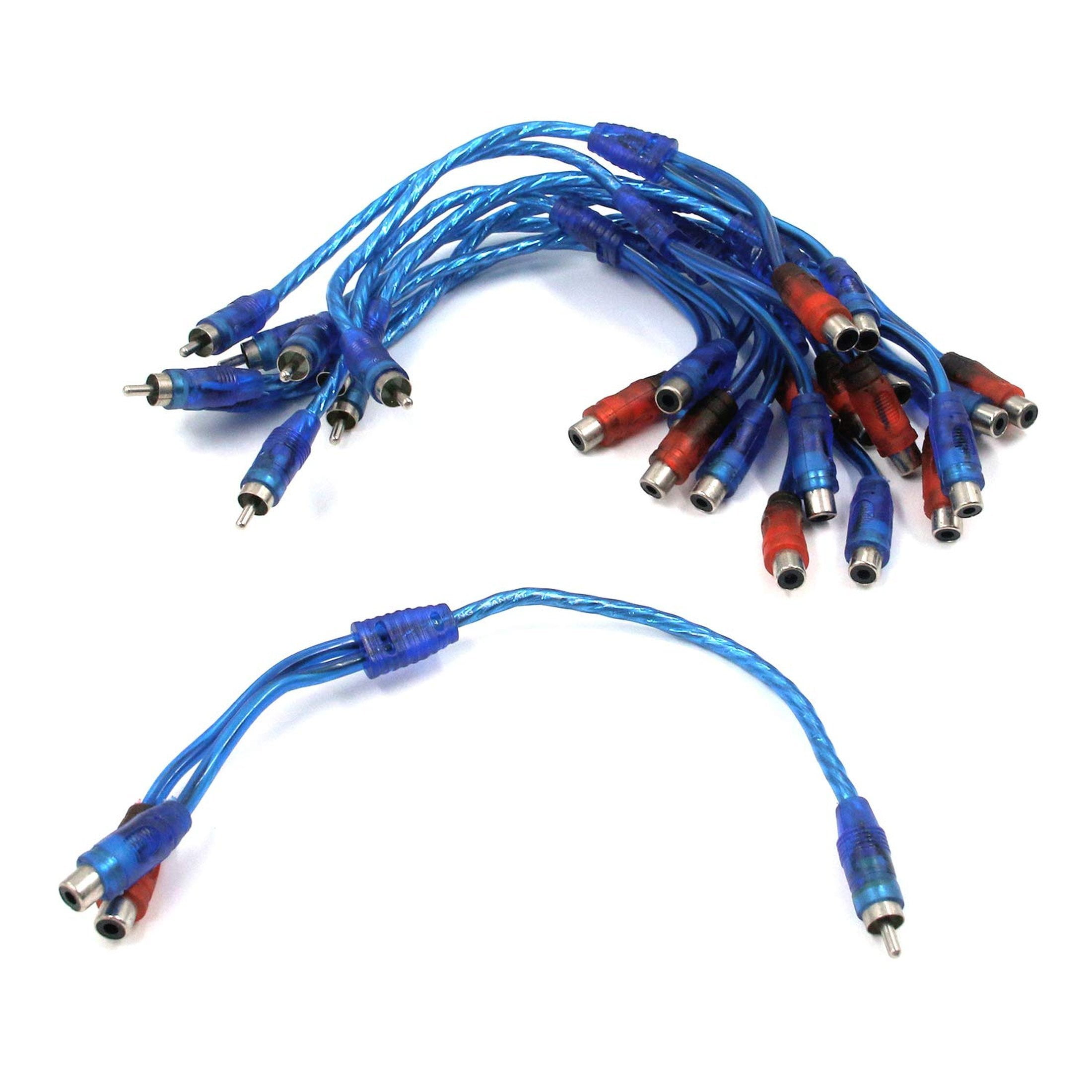 Dual Output RCA Y Splitter Cable for Car Audio Systems - 10 Pack ...