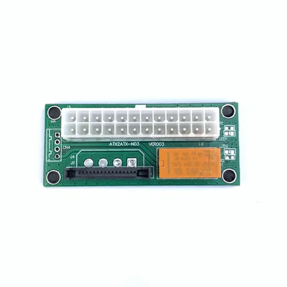 Dual PSU Adapter ATX 24Pin To 4Pin SATA Power Sync Starter Card ...