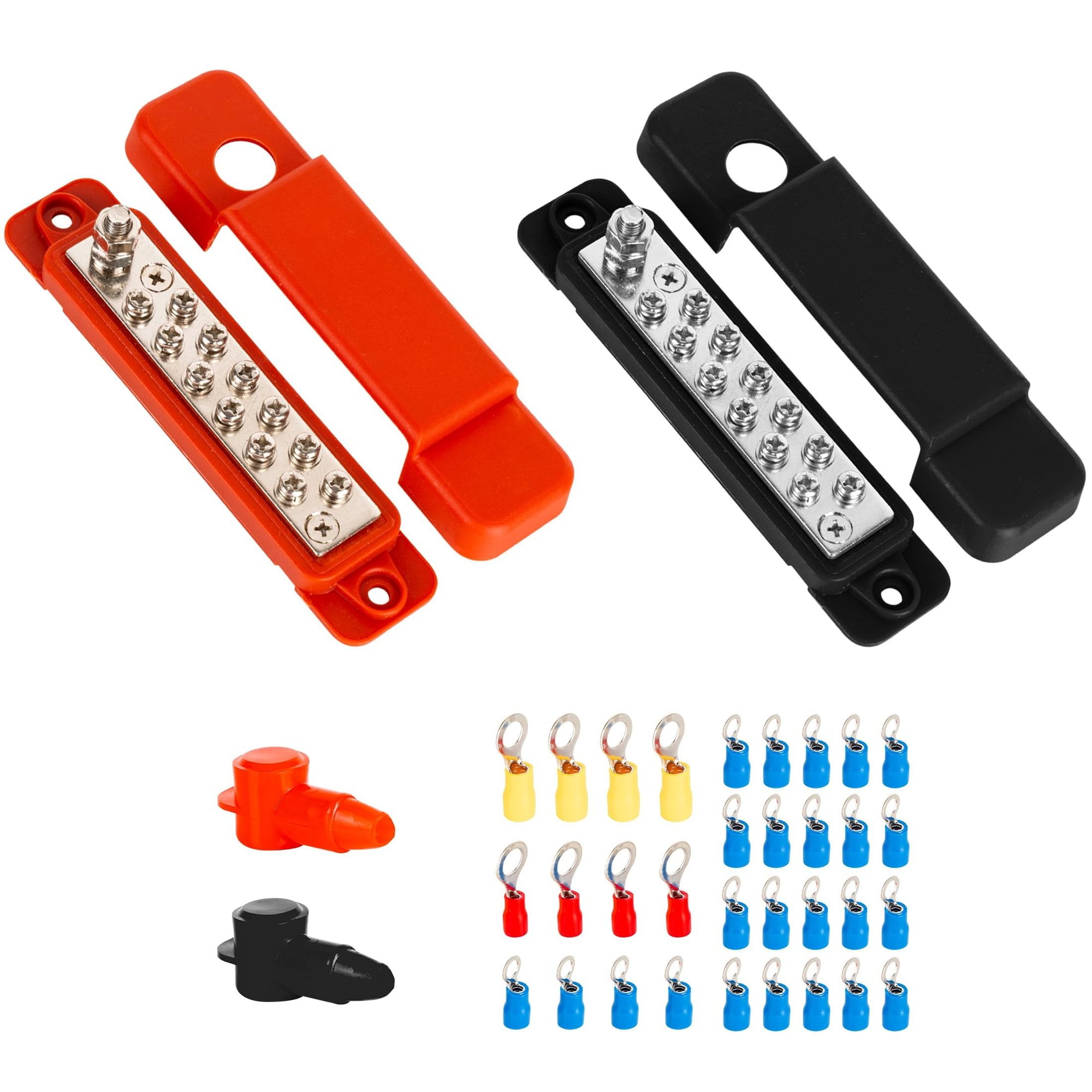 Dual Pack 12-48V DC Power Distribution Block with 32 Wire Lugs ...