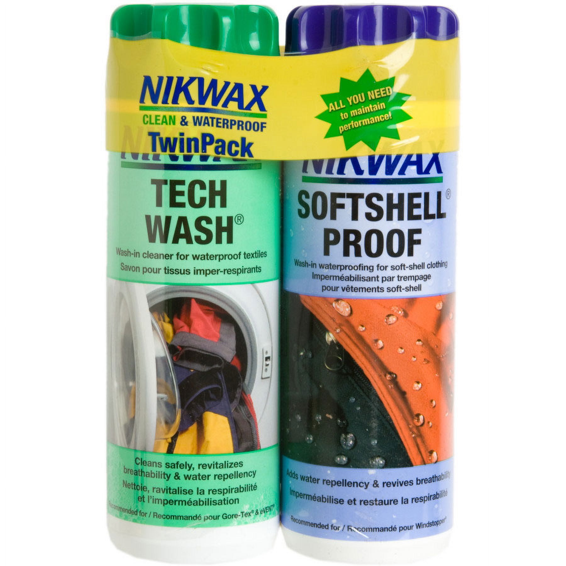 Nikwax Dual Pack Tech Wash & Waterproofing, 20oz, Clean & Protect ...