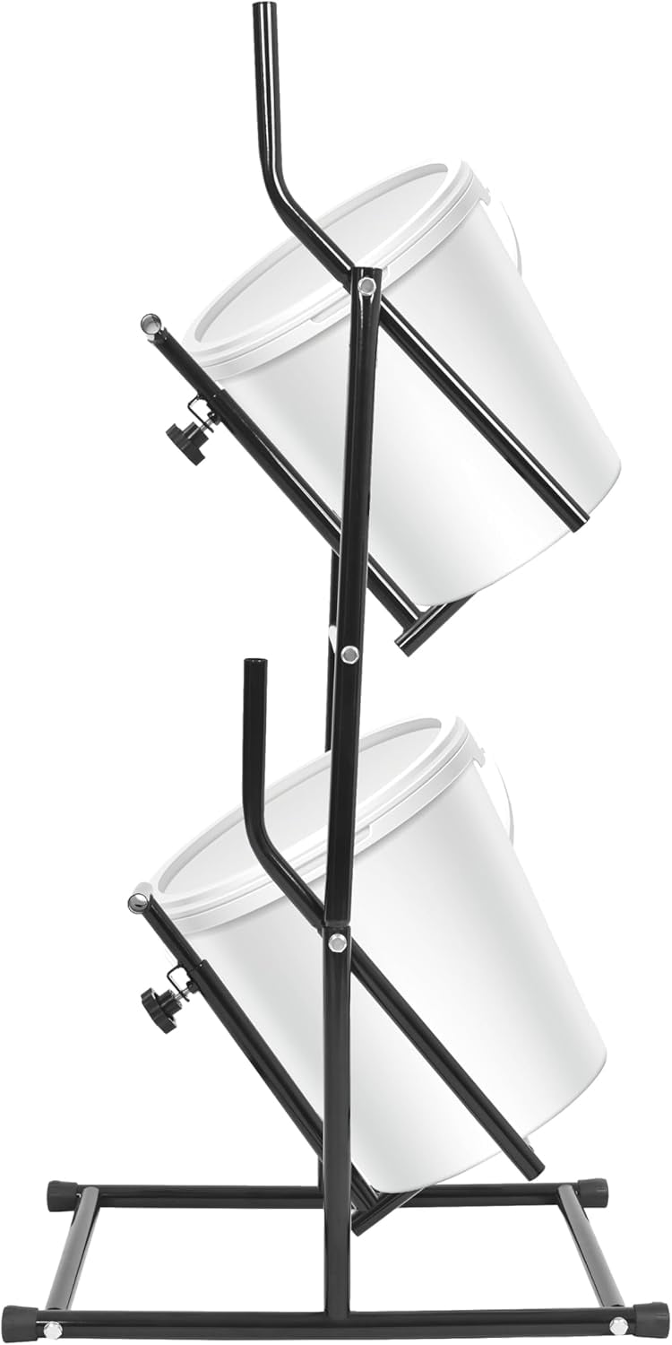 Dual Pail Tipper Rack - Black Steel 5 Gallon Bucket Tipper - Walmart.com