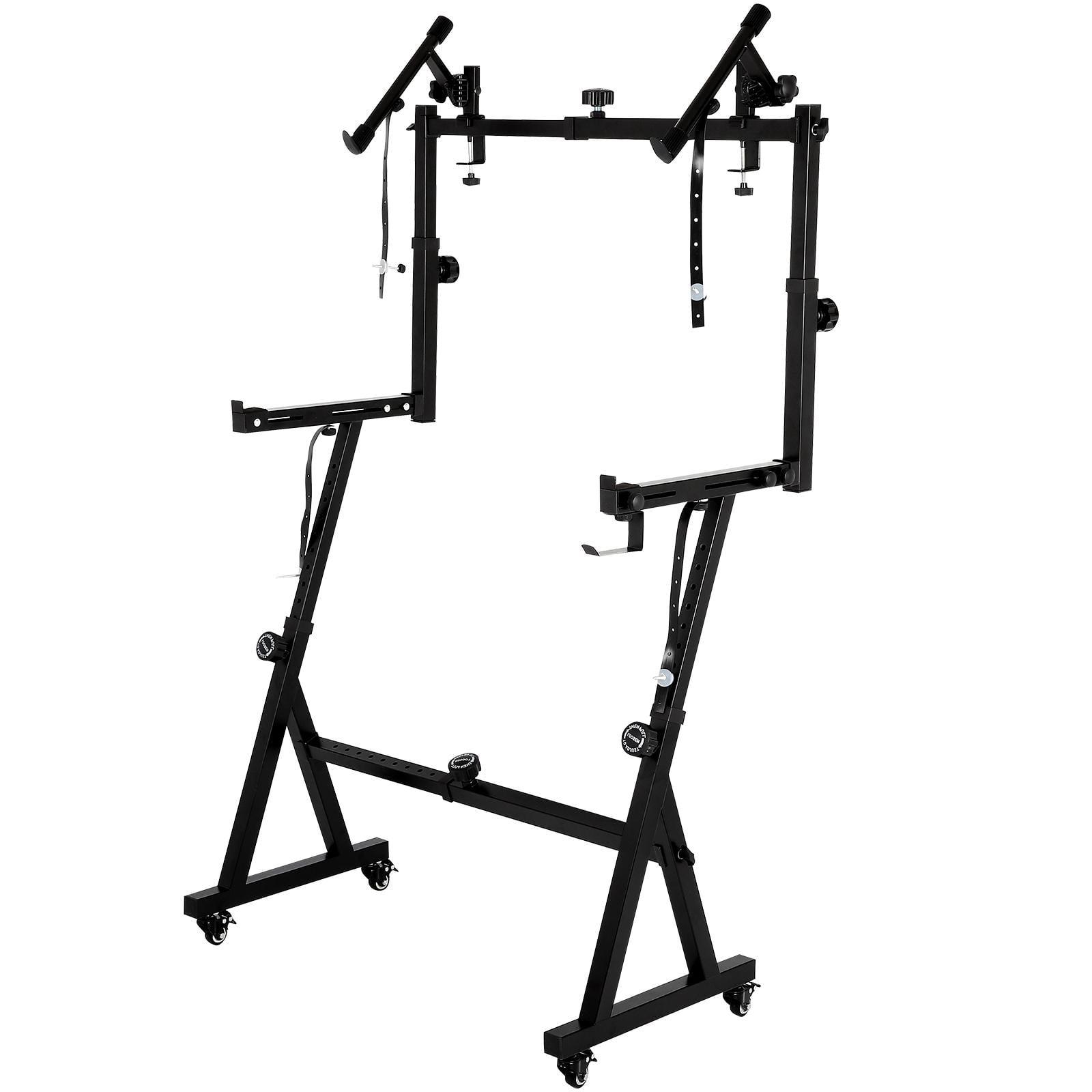 Dual Piano Keyboard Stand, Z Style Portable and Adjustable Piano Stand ...
