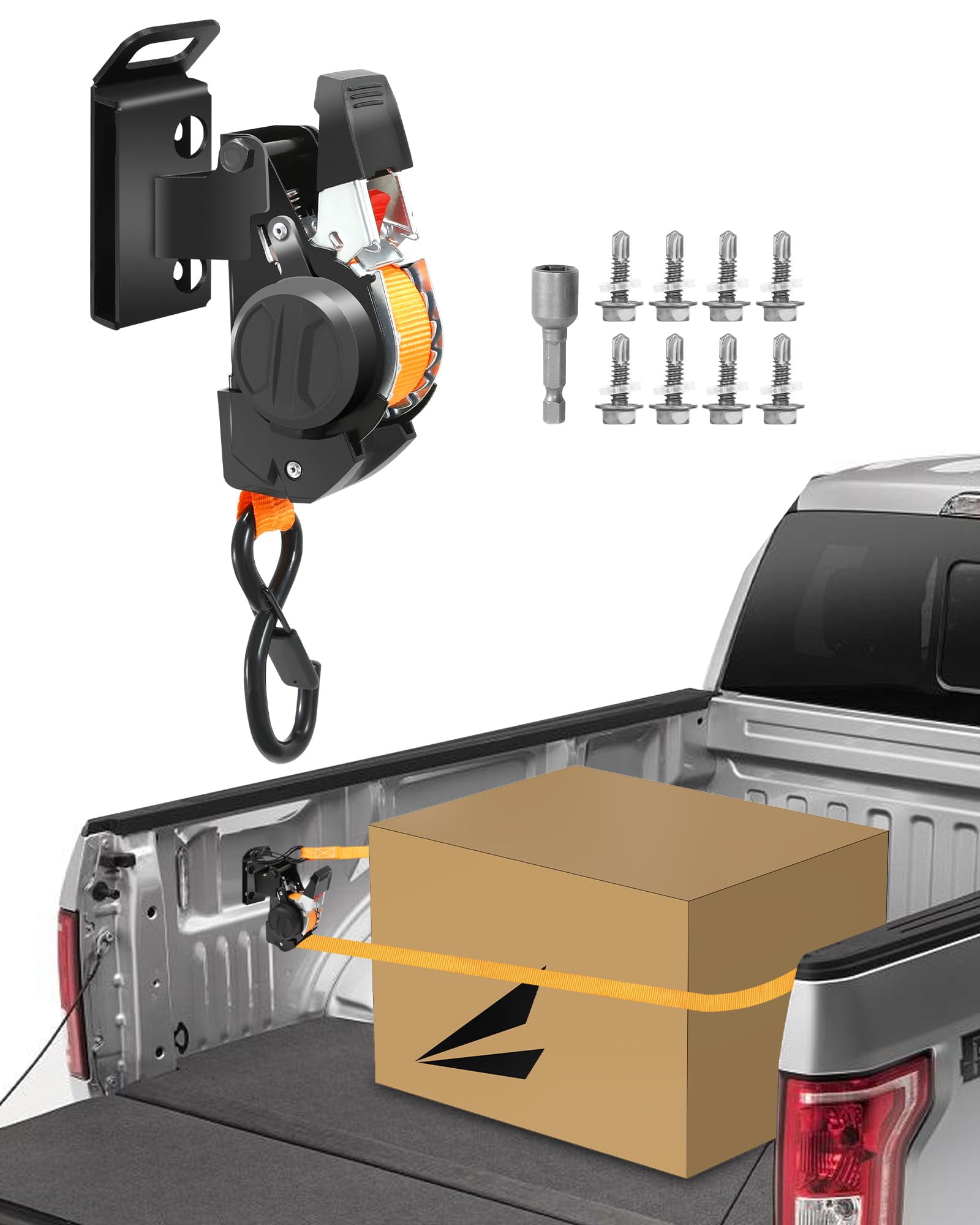 Dual-Pivot Retractable Truck Bed Ratchet Straps for Ford F150 ...