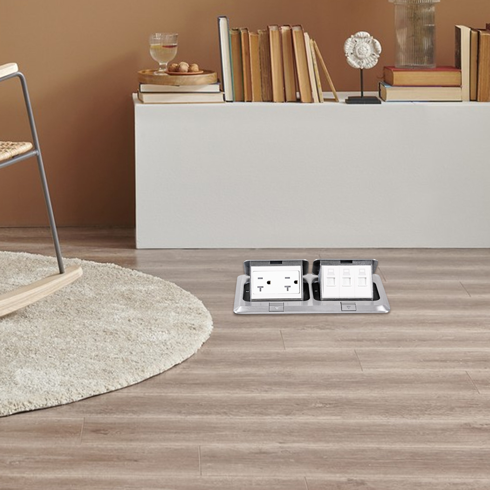 Dual Pop Up Floor Outlet 20 Amp USB With Sockets Electrical Outlet ...