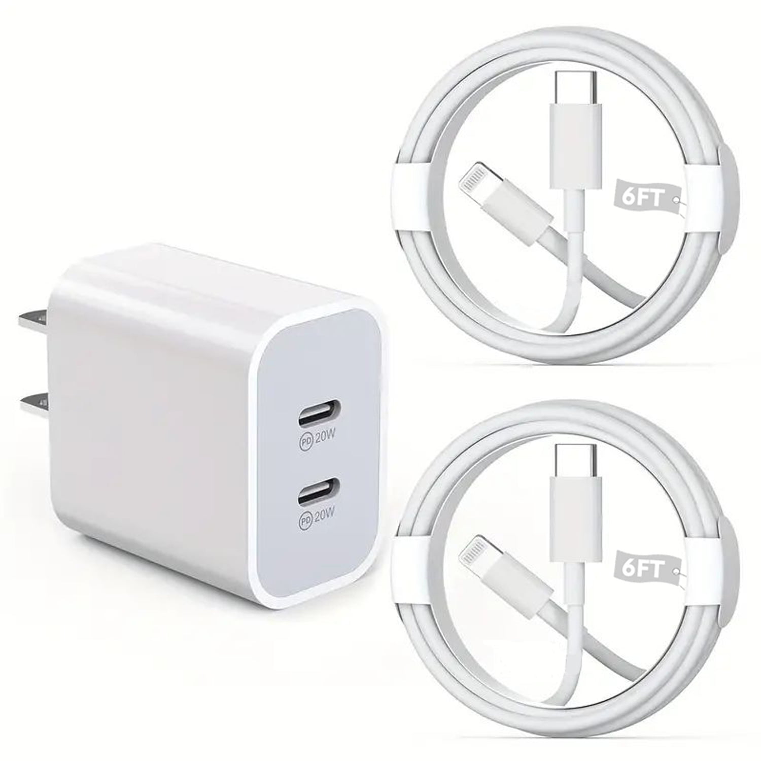 Dual Port Fast White Charger[MFi Certified] Compatible with iPhone14 ...