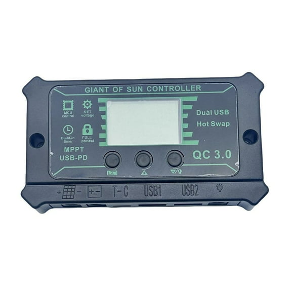 Dual Port Solar Charge Controller With Lcd Display For Easy Battery ...