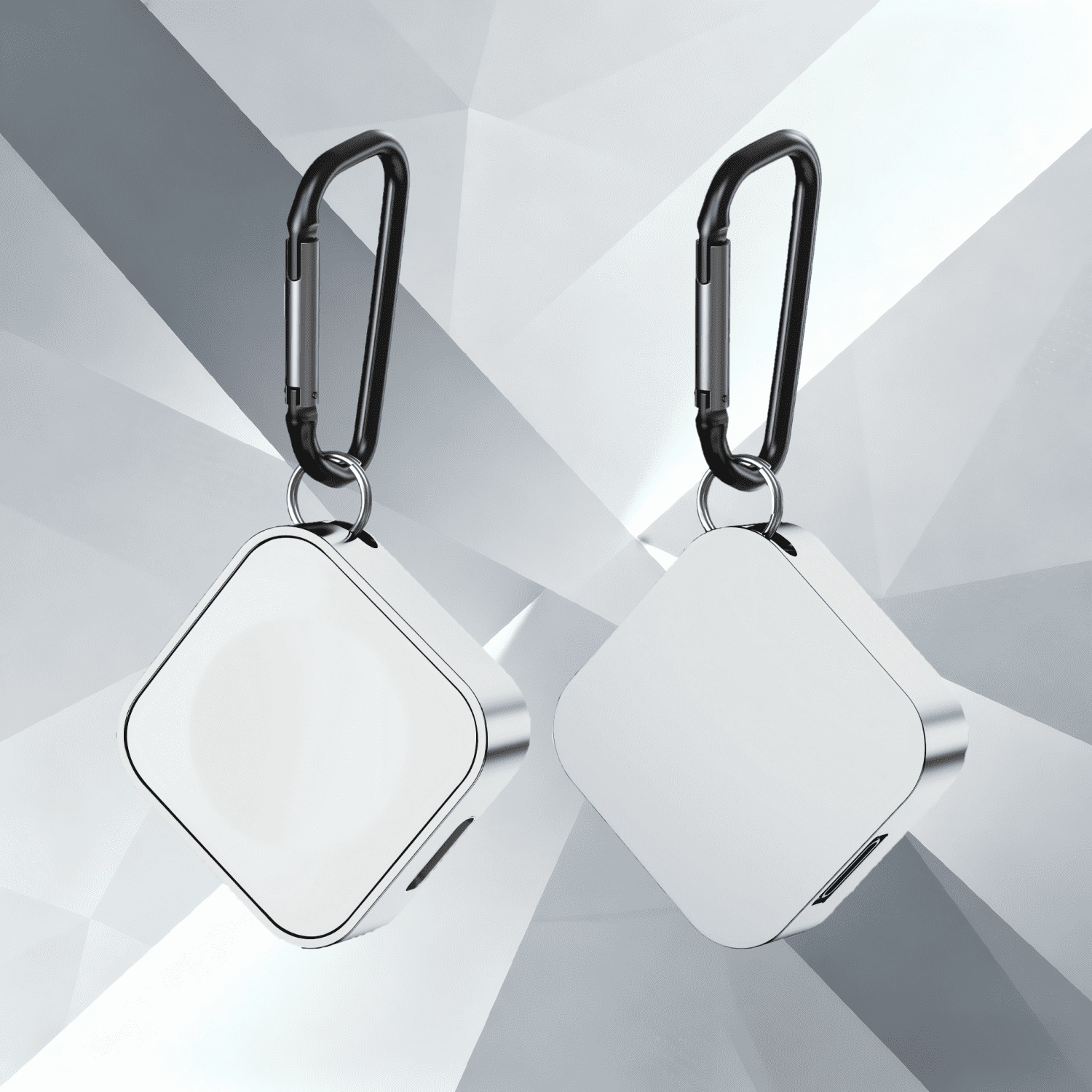 Dual Port Watch Charger with Keychain （Silver）- 5W Magnetic Fast ...